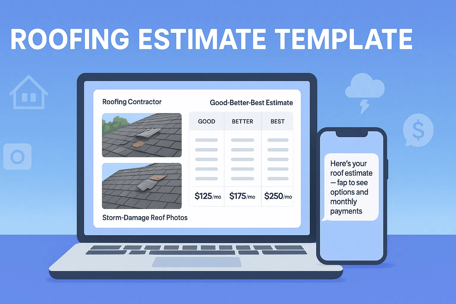 Roofing Estimate Template (Free) — Line Items, Materials & Monthly Payments